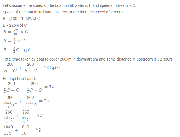 Speed of boat in still water is 125% more than the speed of - Exam Yatra