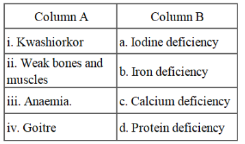 Match column A with column B. - Exam Yatra